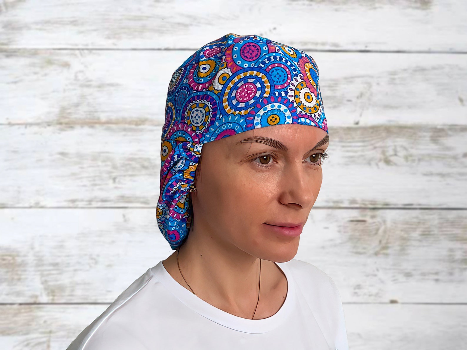 Scrub Cap Style#11 Extended Hair Pocket Sewing Pattern and Video ...
