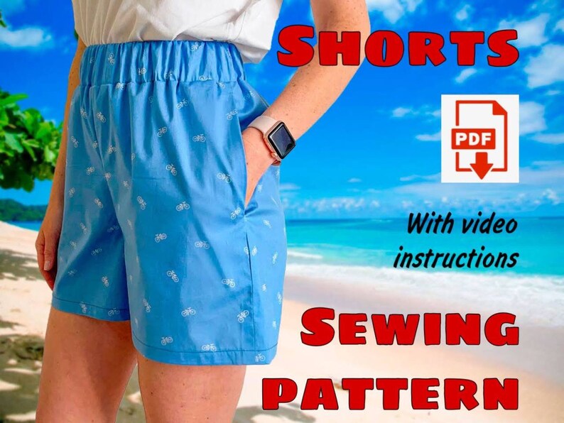 High Waisted Shorts Sewing Pattern and Video Instructions - Etsy