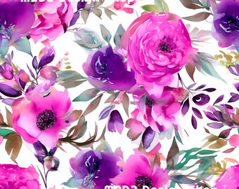 Spring Flowers Seamless Pattern Repeating File for Sublimation ...