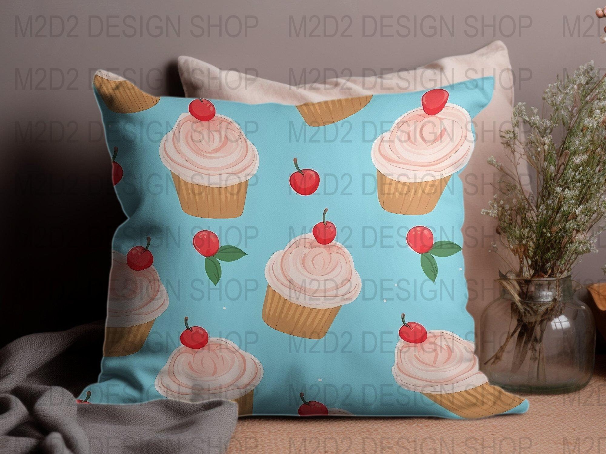 RETRO CUPCAKES, Retro Sweets Seamless Repeat Pattern, Backgrounds ...