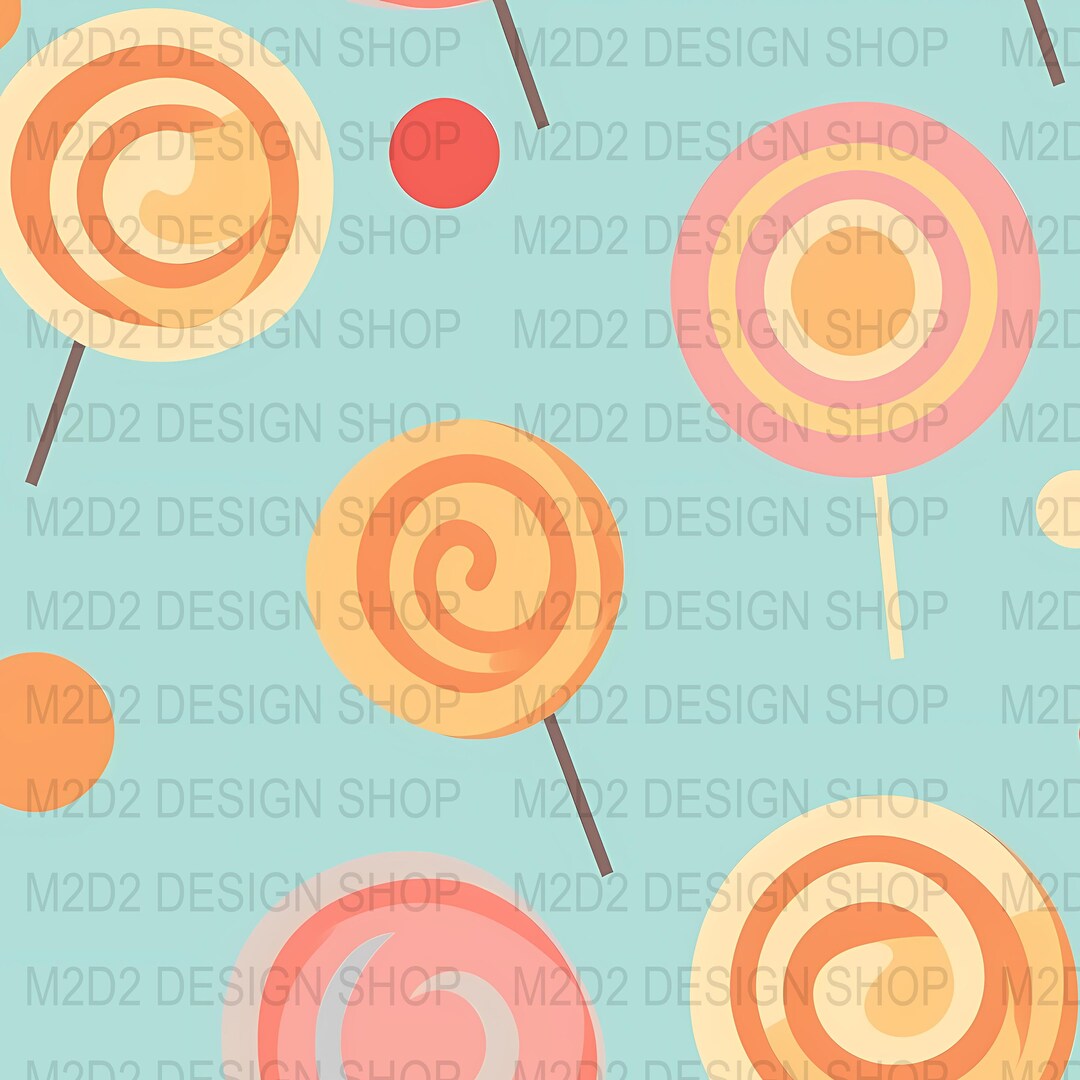 RETRO LOLLIPOPS, Retro Sweets Seamless Repeat Pattern, Backgrounds ...