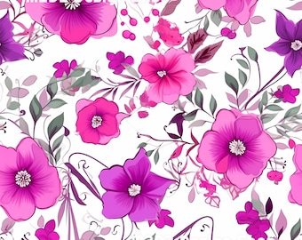 Spring Flowers Seamless Pattern Repeating File for Sublimation ...