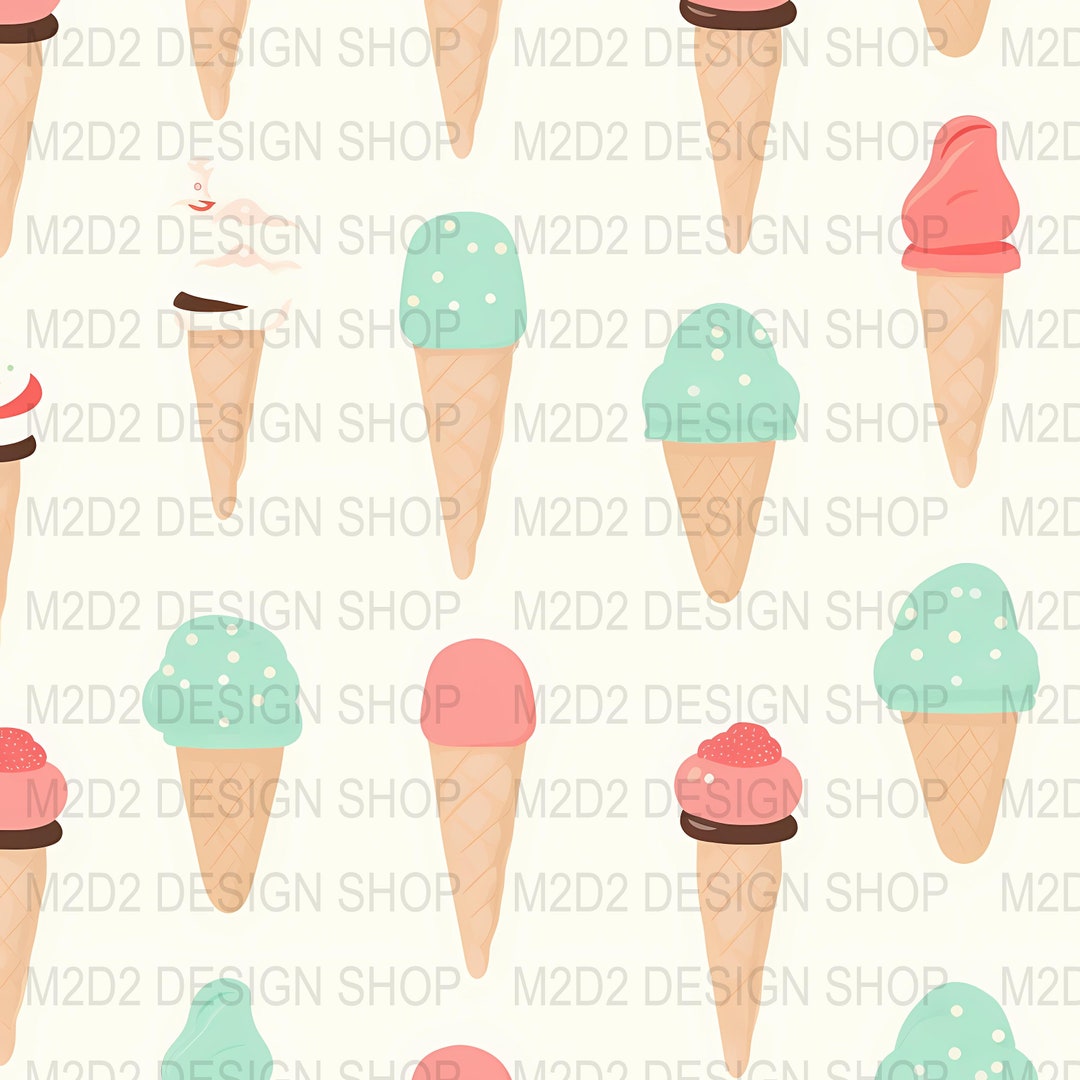 RETRO ICE CREAM, Retro Sweets Seamless Repeat Pattern, Backgrounds ...