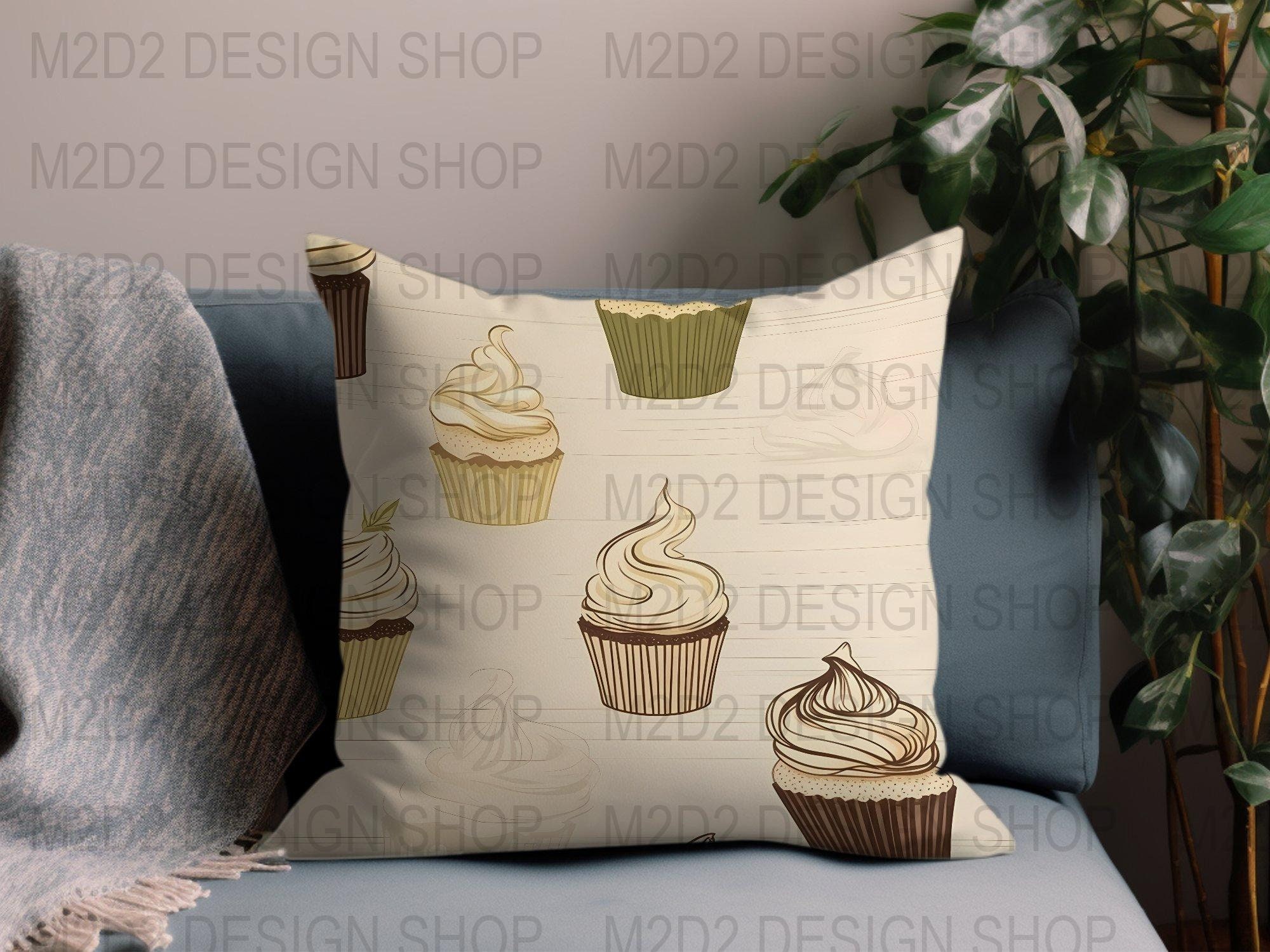 RETRO CUPCAKES, Retro Sweets Seamless Repeat Pattern, Backgrounds ...