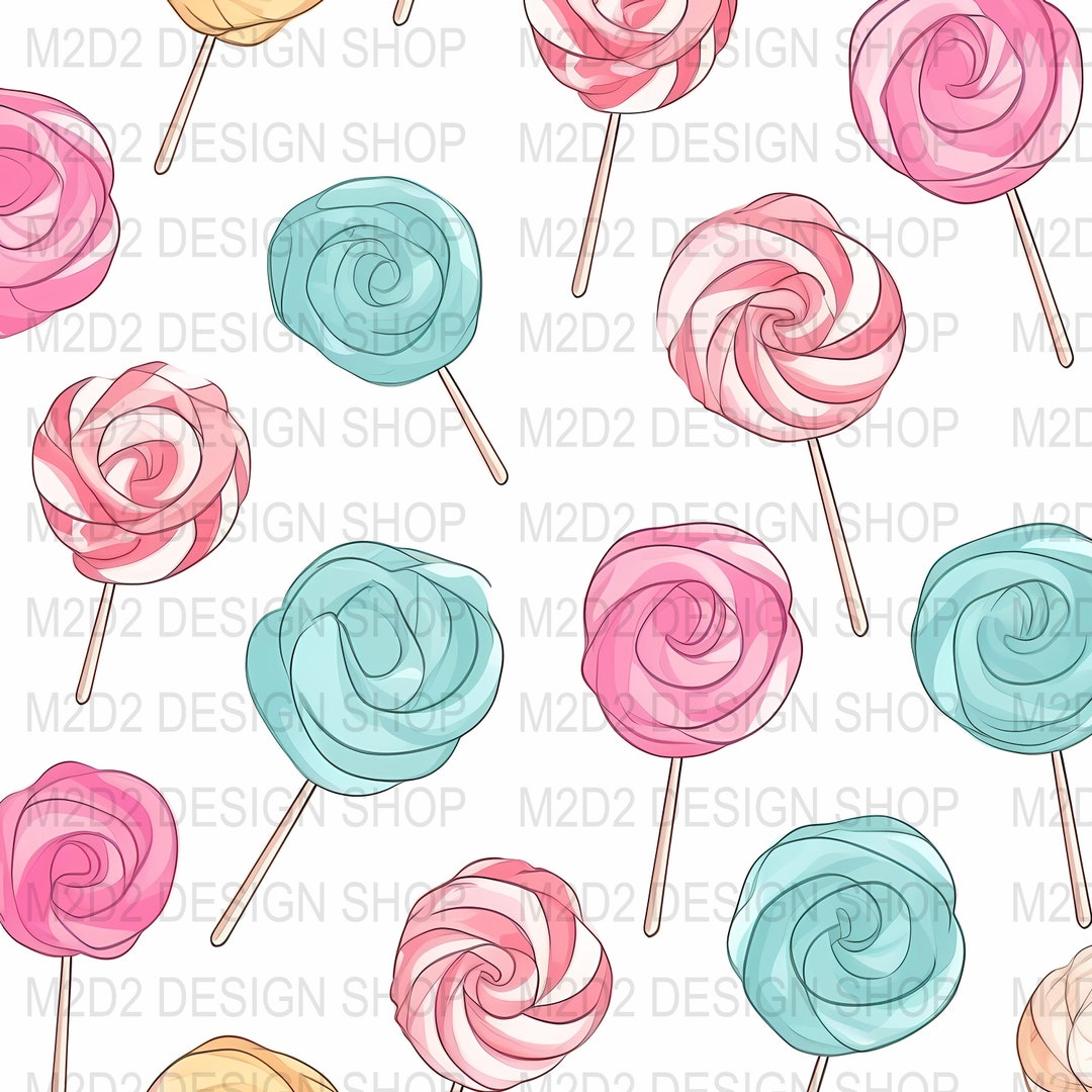 RETRO LOLLIPOPS, Retro Sweets Seamless Repeat Pattern, Backgrounds ...