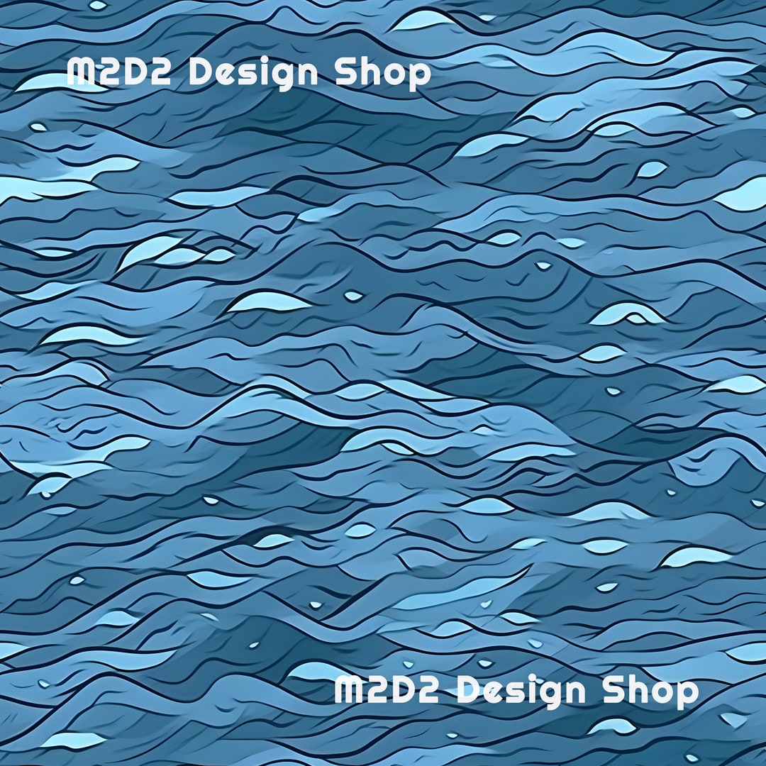 Watercolor Ocean Waves Print Seamless Pattern Repeating File for Fabric ...