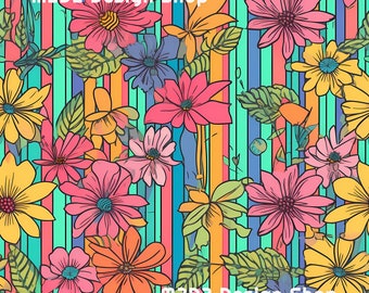 Spring Flowers Seamless Pattern Repeating File for Sublimation ...