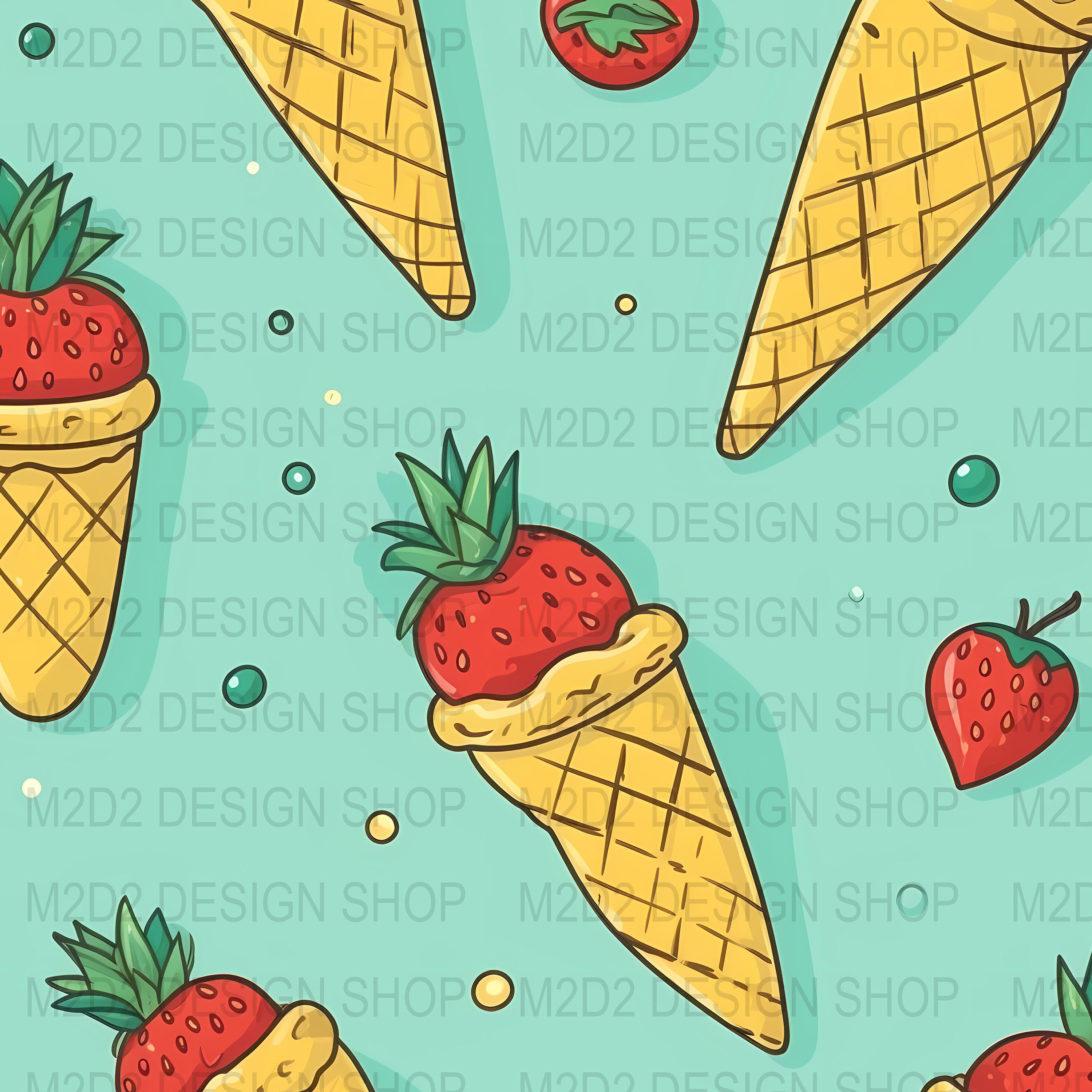 RETRO ICE CREAM, Retro Sweets Seamless Repeat Pattern, Backgrounds ...