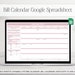 2024 2025 Bill Tracker Calendar Google Sheets Monthly Bills - Etsy
