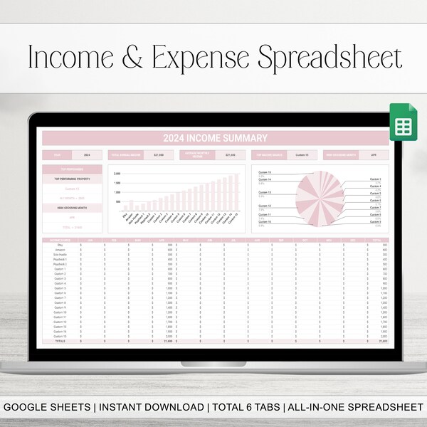 Expense Tracker Google Sheets - Etsy