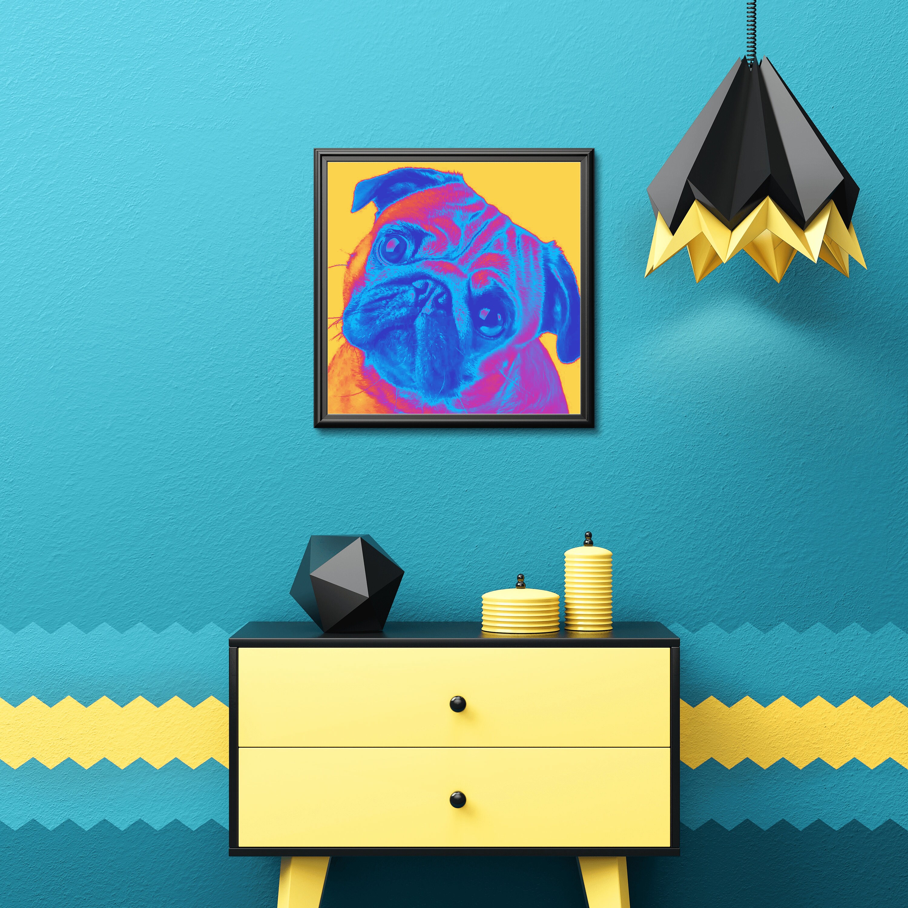 Modern Pug Image. Andy Warhol Style. for Self-expression as a Mural - Etsy