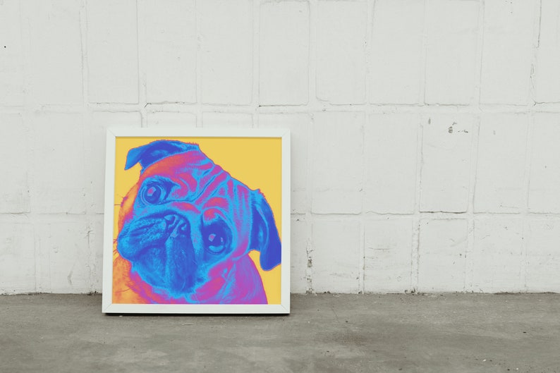 Modern Pug Image. Andy Warhol Style. for Self-expression as a Mural - Etsy