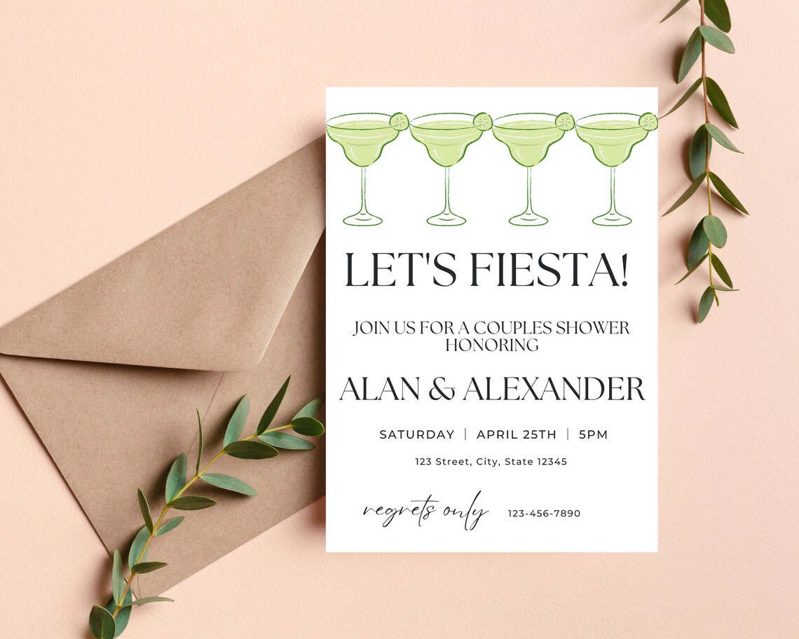 Let's Fiesta Couples Shower Invitation, Couples Shower, Fiesta Invite ...