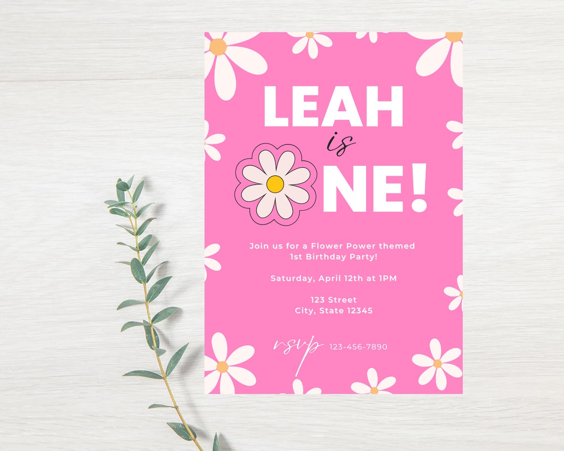 1st Birthday Party Invitation - Birthday Party - 1st Birthday - Digital ...