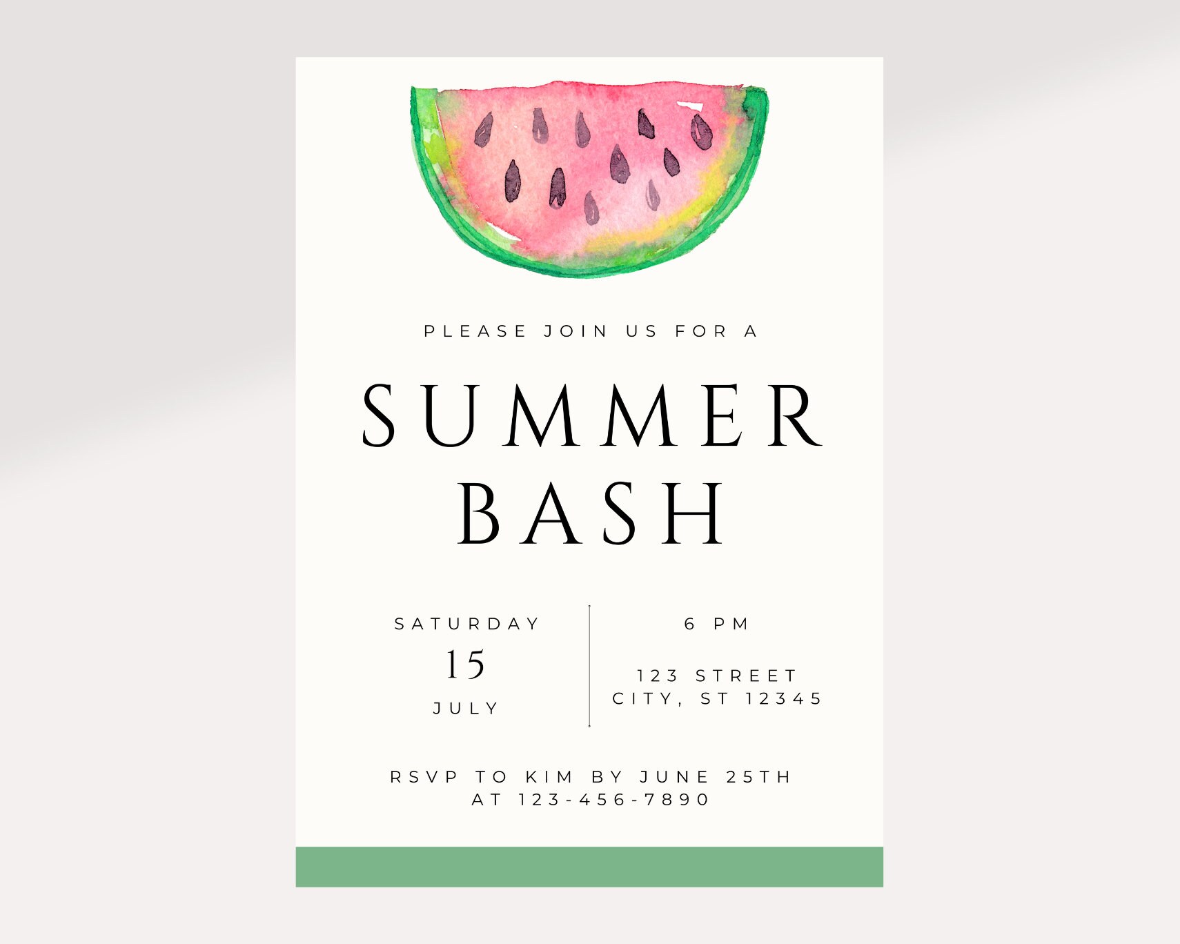 Summer Bash Invitation - Summer Party - Etsy