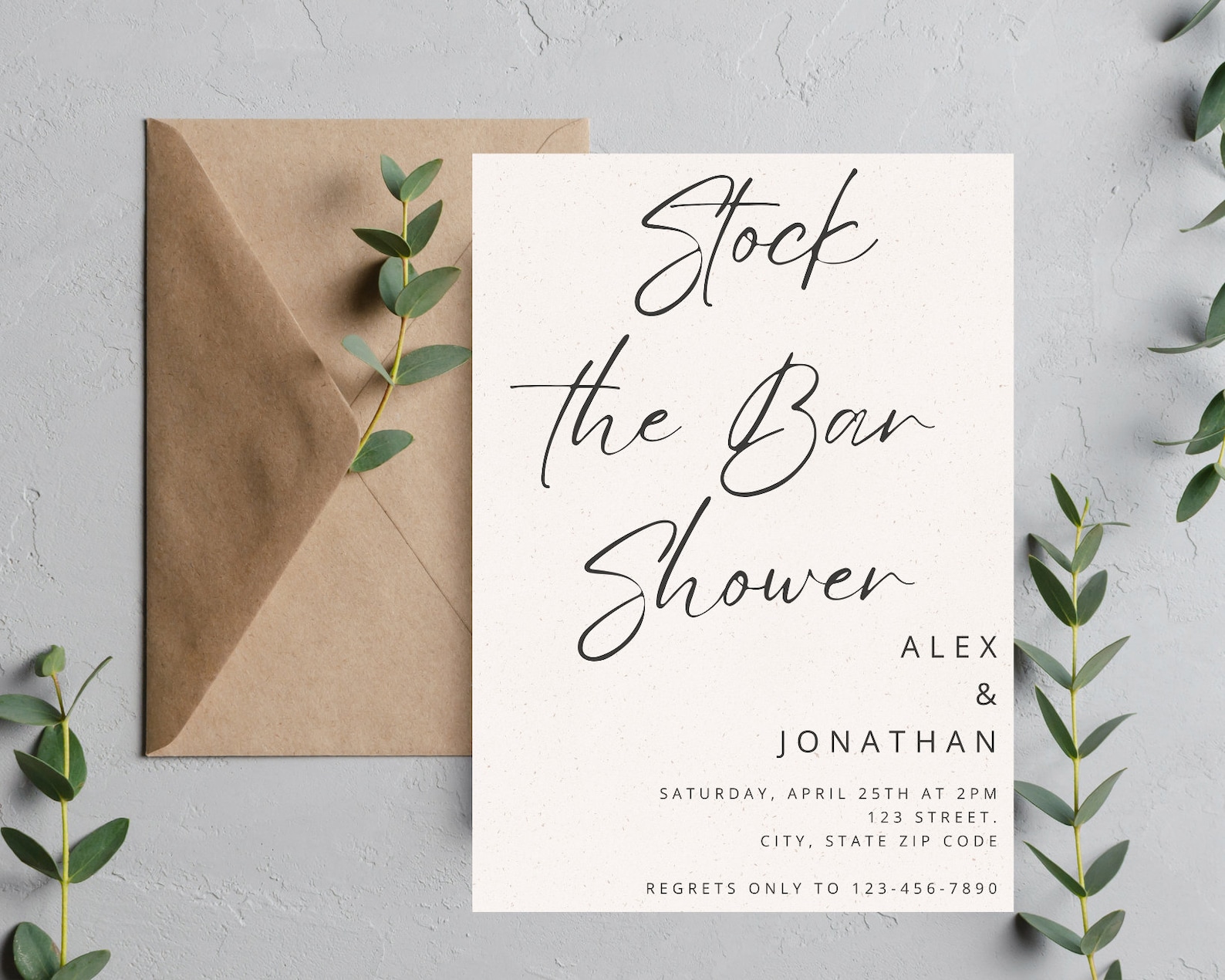 Stock the Bar Shower Invitation - Editable Template - Bar Shower ...