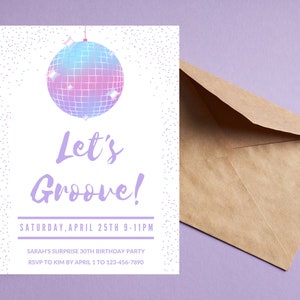GROOVY BIRTHDAY PARTY Digital Invitation Template - Etsy