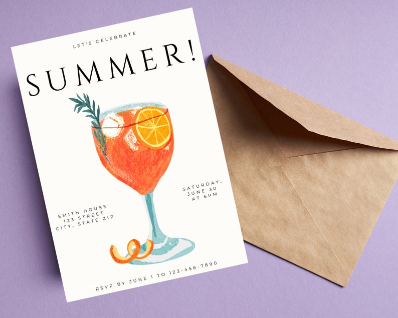 Summer Party Invitation - Summer Soiree - Etsy