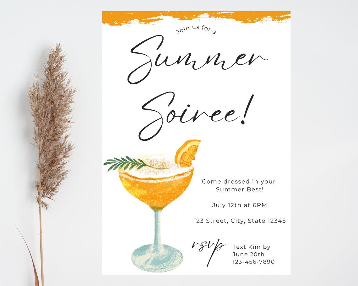 Summer Soiree Party Invitation - Etsy