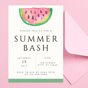 Summer Bash Invitation - Summer Party - Etsy