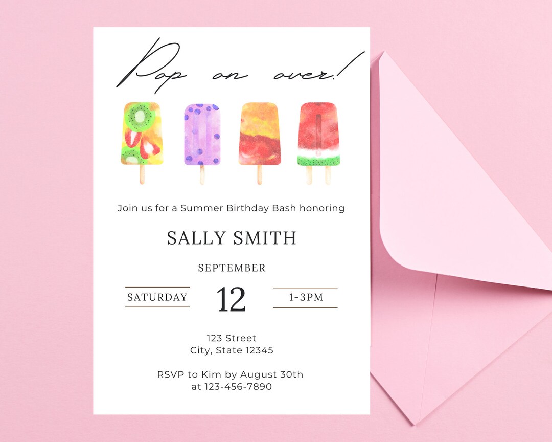 POP ON OVER! Birthday Party Invitation - Etsy