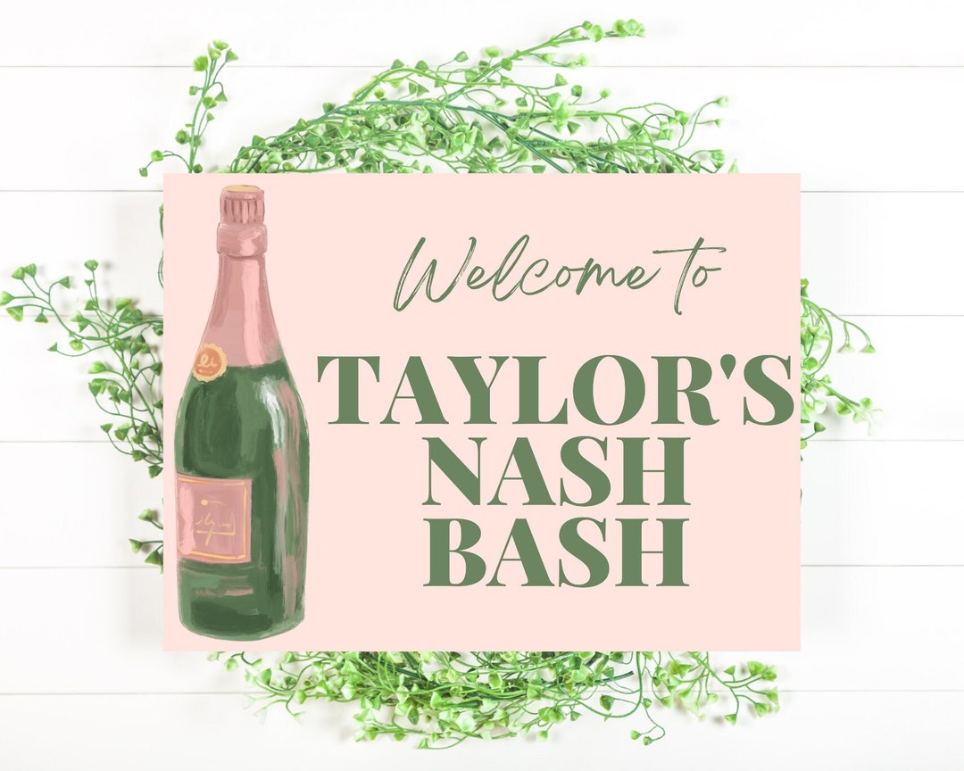 NASH BASH Sign Template 24x18 - Bachelorette Party Sign - Nashville ...