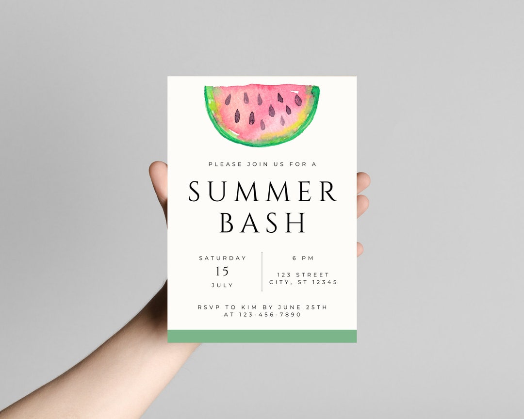 Summer Bash Invitation - Summer Party - Etsy