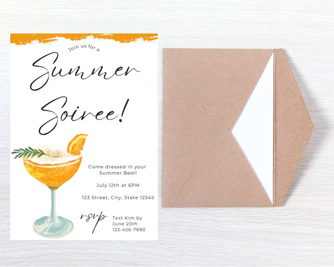Summer Soiree Party Invitation - Etsy