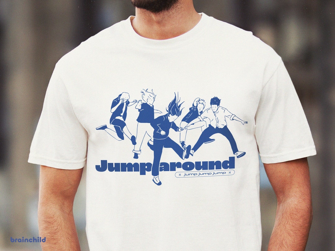 Vintage Style 'jump Around' T-shirt Monochromatic 90s Look Retro Tee ...