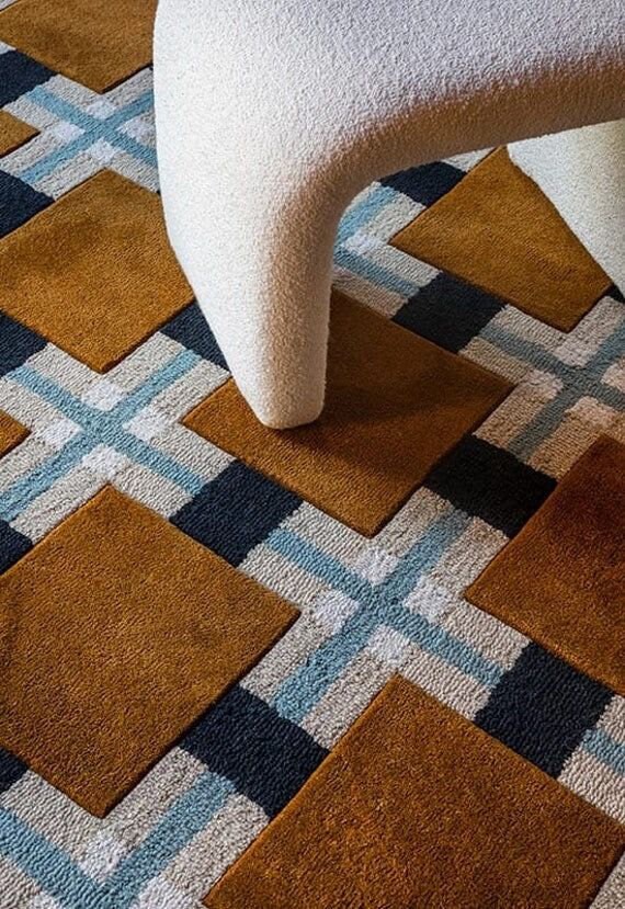 Evelina Kroon Light Blue Rugs Designer Hand Tufted Wool Rug Modern Rug ...