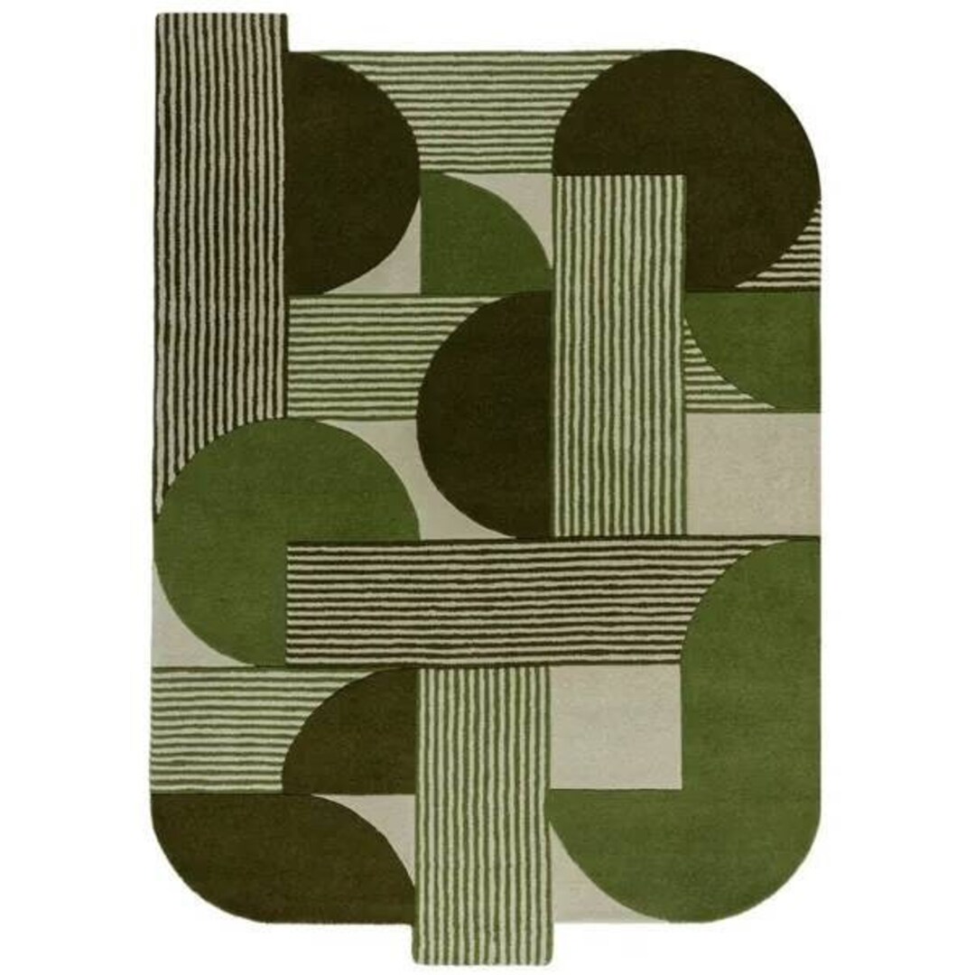 Green Minimalist Modern Area Rug Handmade Hand Tufted Designer Rug ...