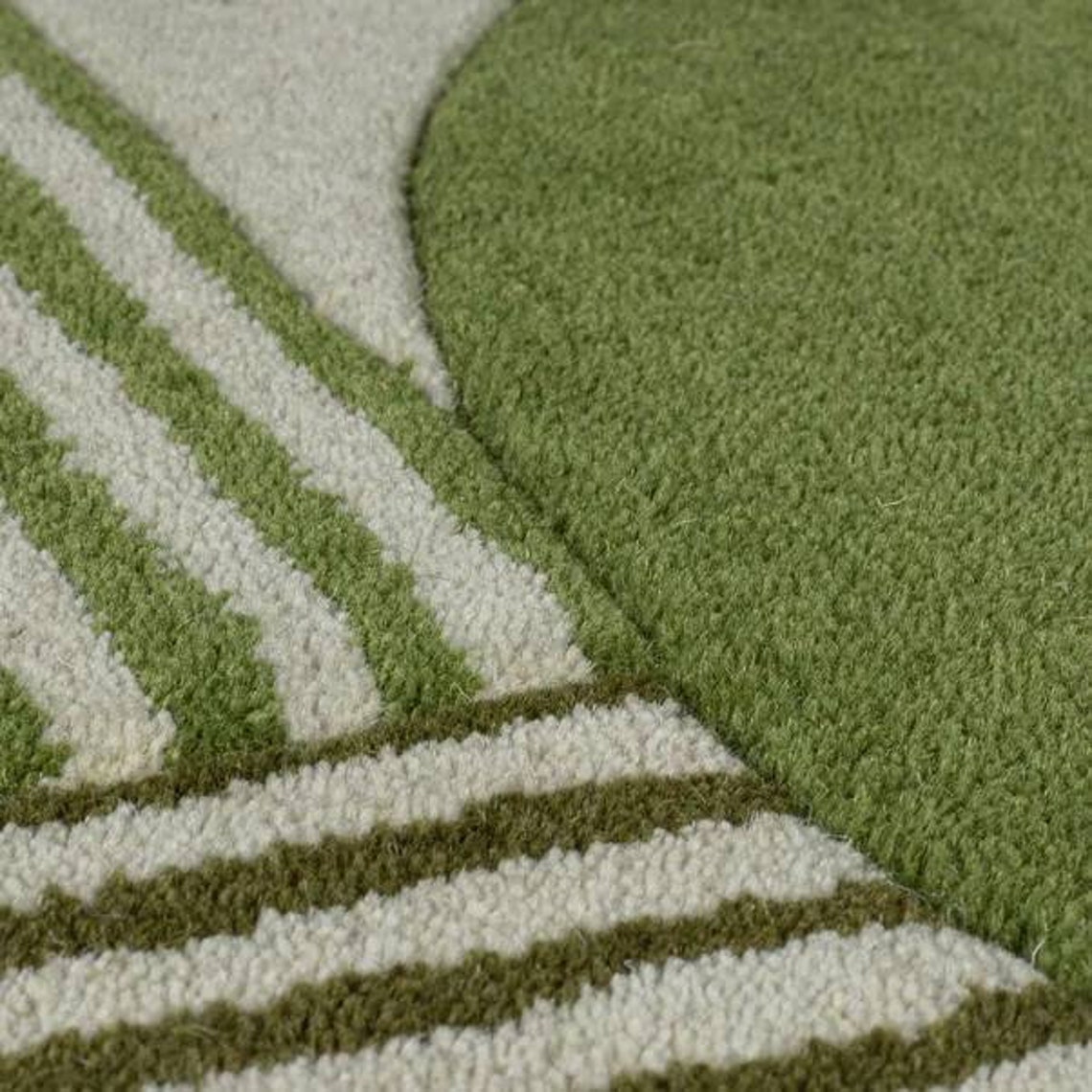 Green Minimalist Modern Area Rug Handmade Hand Tufted Designer Rug ...