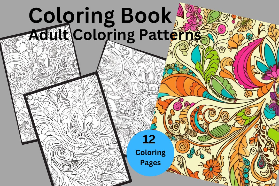Adult Coloring Pattern Coloring Pages Coloring Book Printable Digital ...