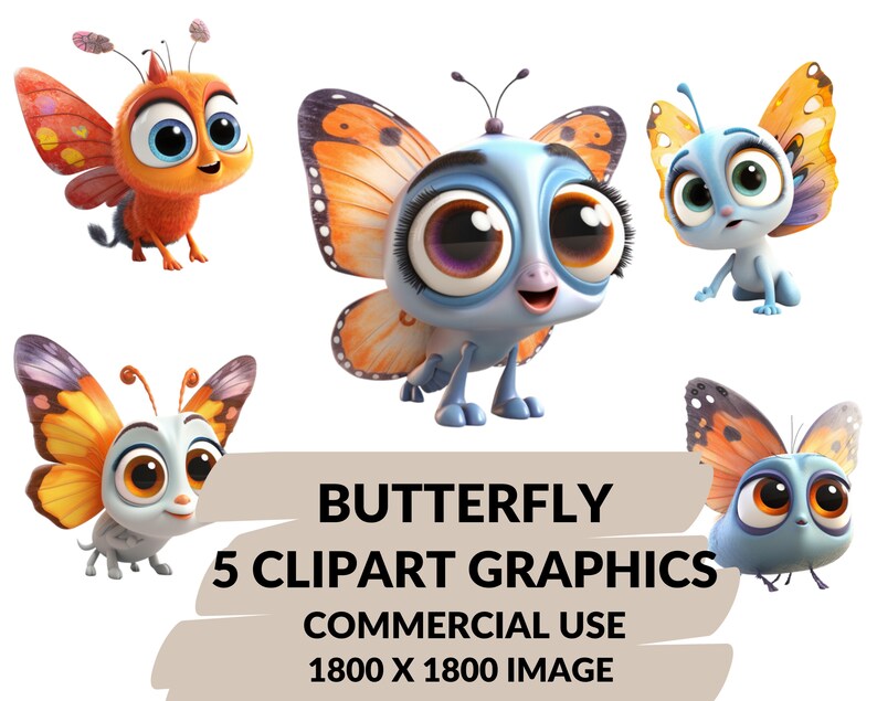 Butterfly Clipart Butterfly PNG Files Butterfly Instant - Etsy