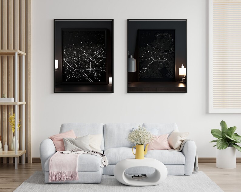 Modern Minimalist Map Instant Download Modern Map Maps - Etsy