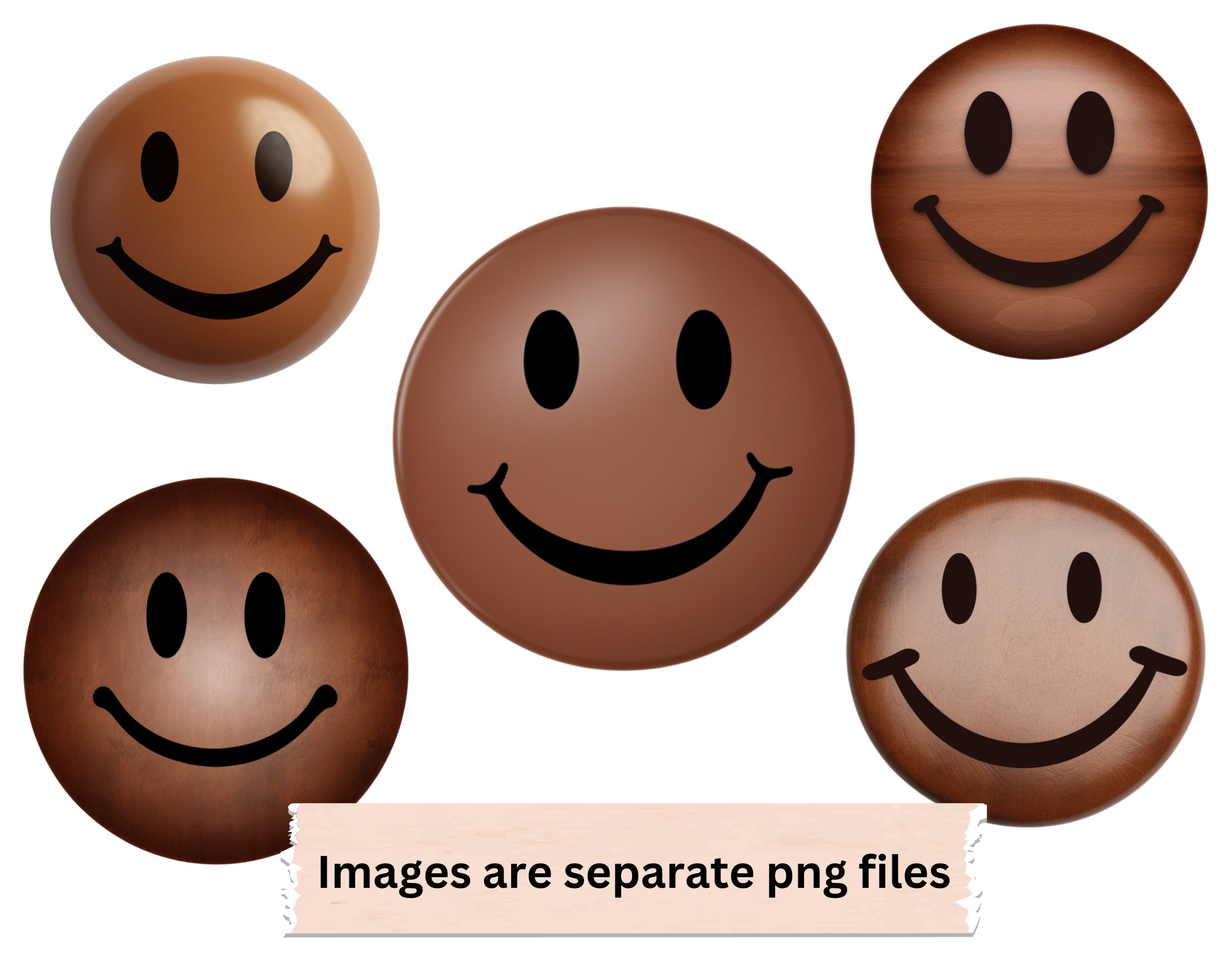 Brown Smiley Face Clipart Brown Face PNG File Instant Download ...