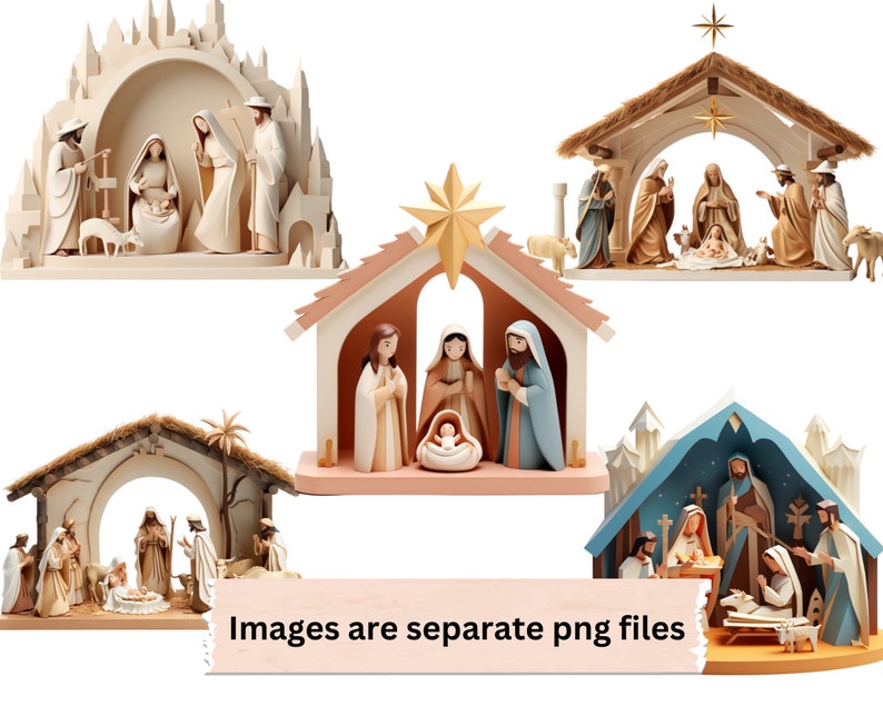 Christmas Nativity Clipart Nativity PNG Files Instant Download ...