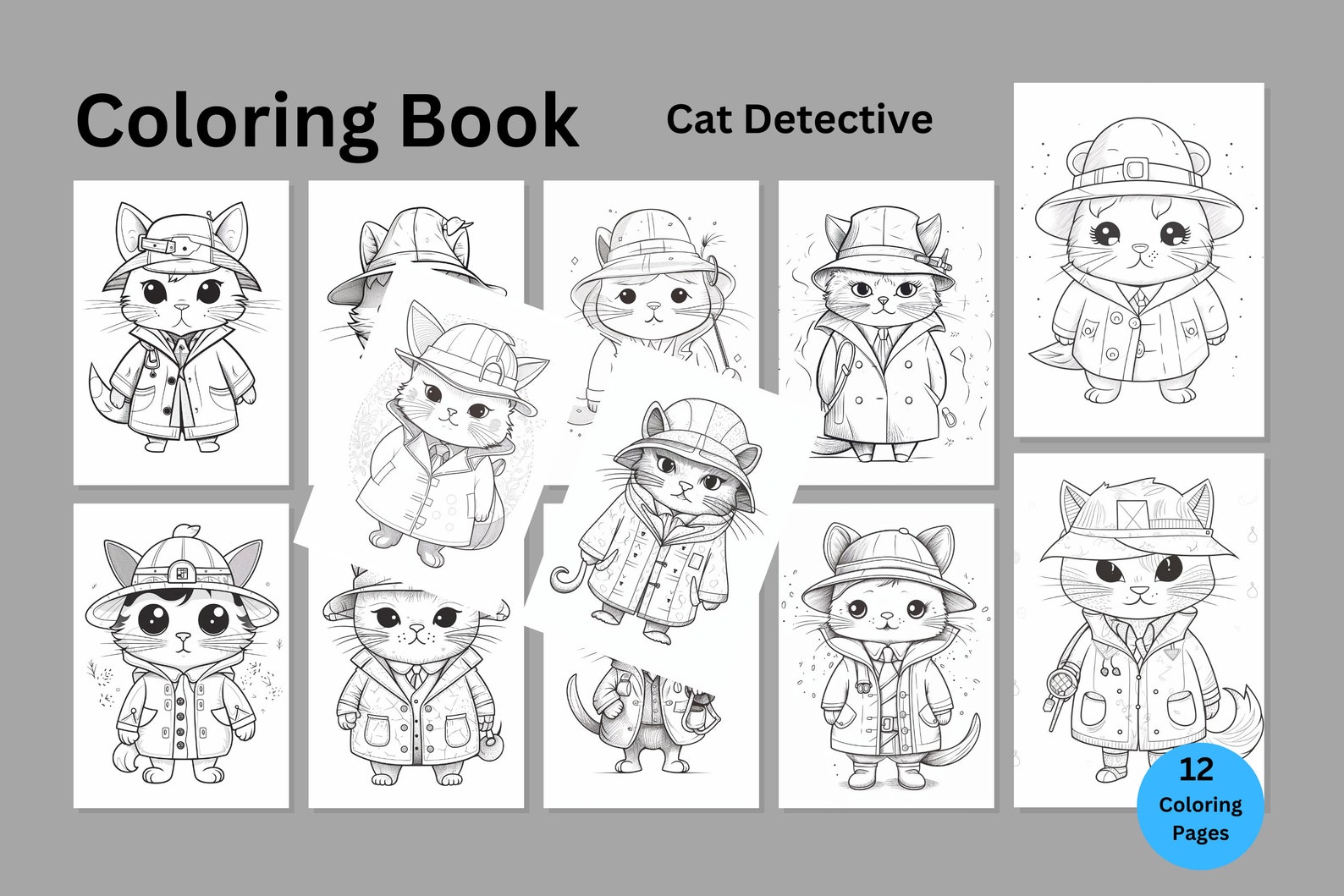 Cat Detective Coloring Pages Coloring Pages Coloring Book Printable ...