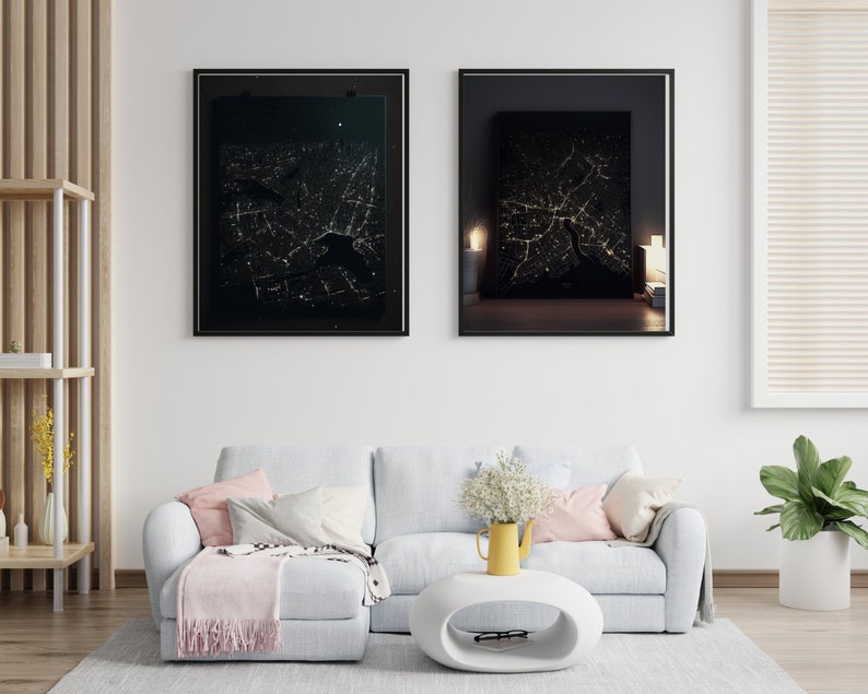 Modern Minimalist Map Instant Download Modern Map Maps - Etsy