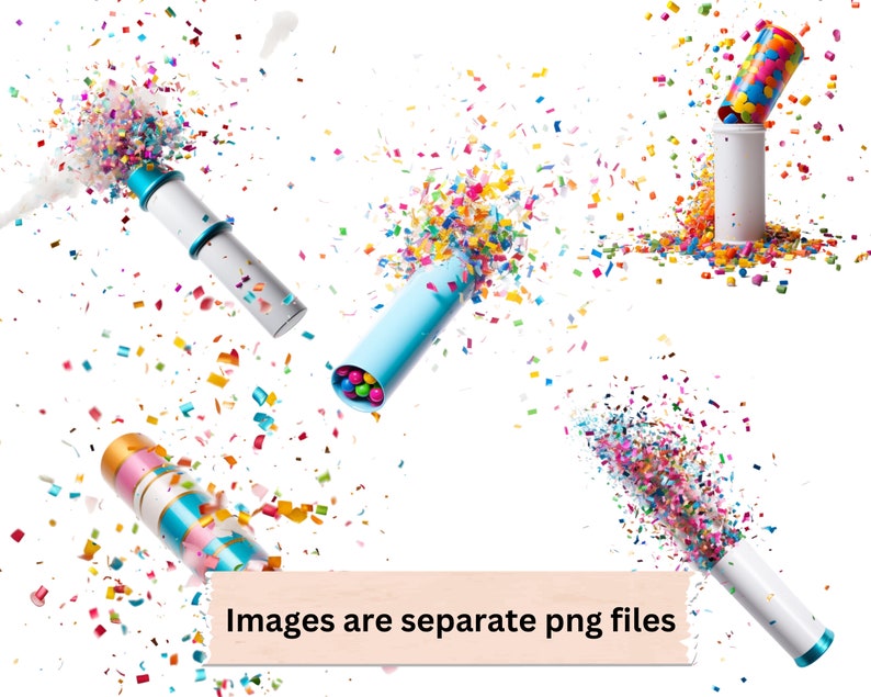 Birthday Party Popper Clipart Birthday PNG Files Instant - Etsy