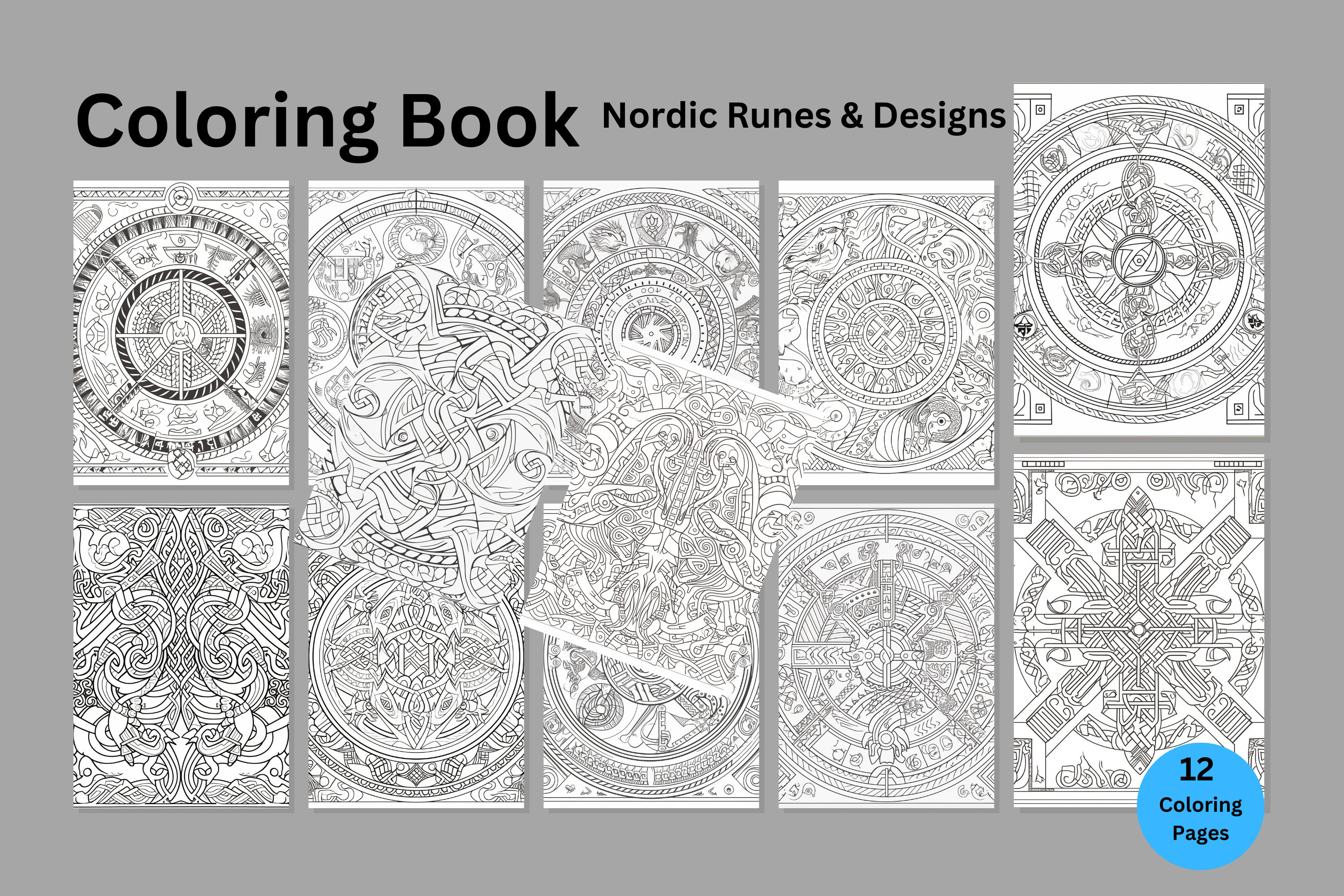 Nordic Runes and Designs Coloring Pages Coloring Pages Coloring Book 0digital Download Instant ...
