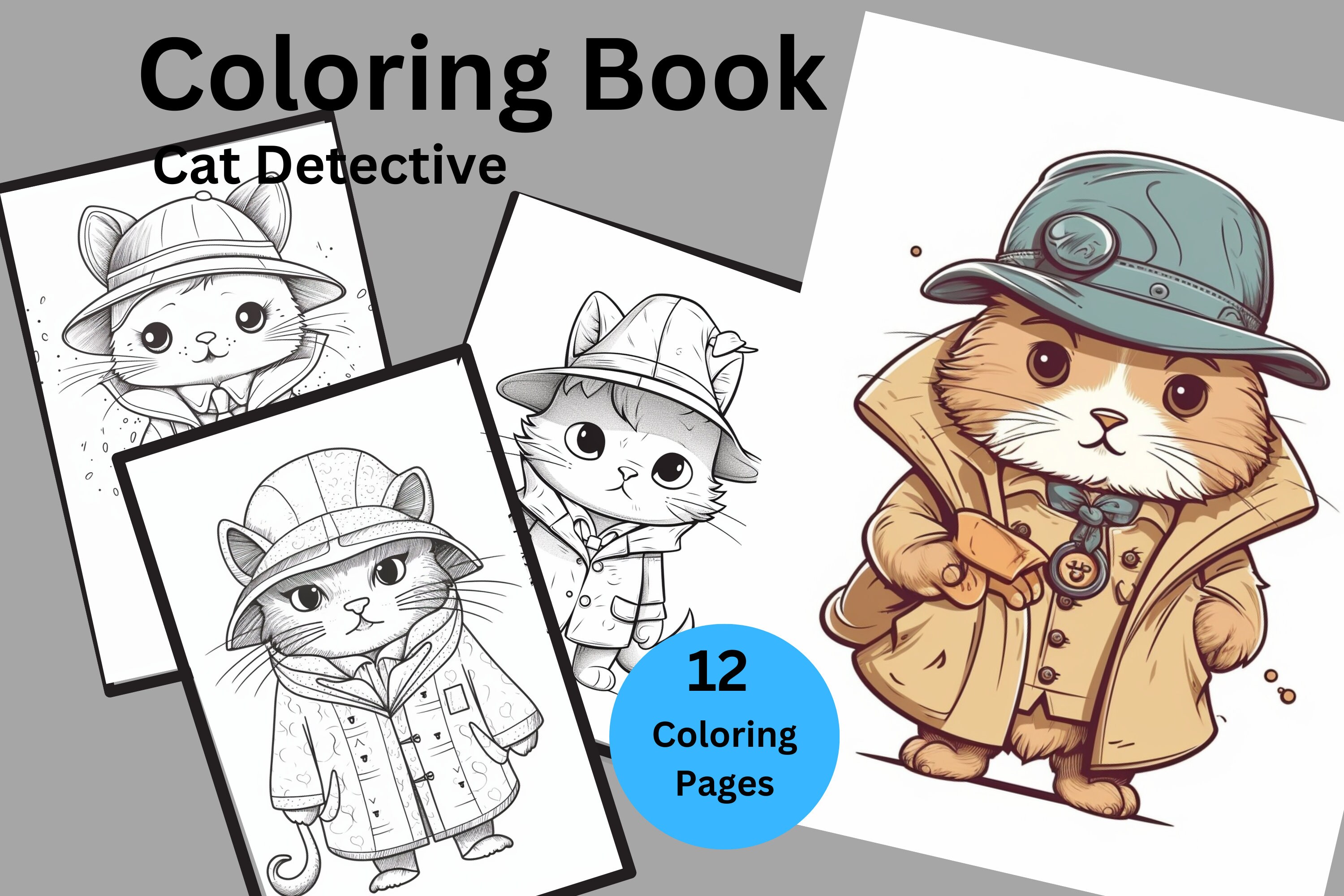 Cat Detective Coloring Pages Coloring Pages Coloring Book Printable ...