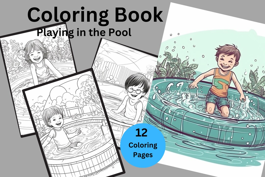 Playing in the Pool Coloring Pages Coloring Pages Coloring Book ...
