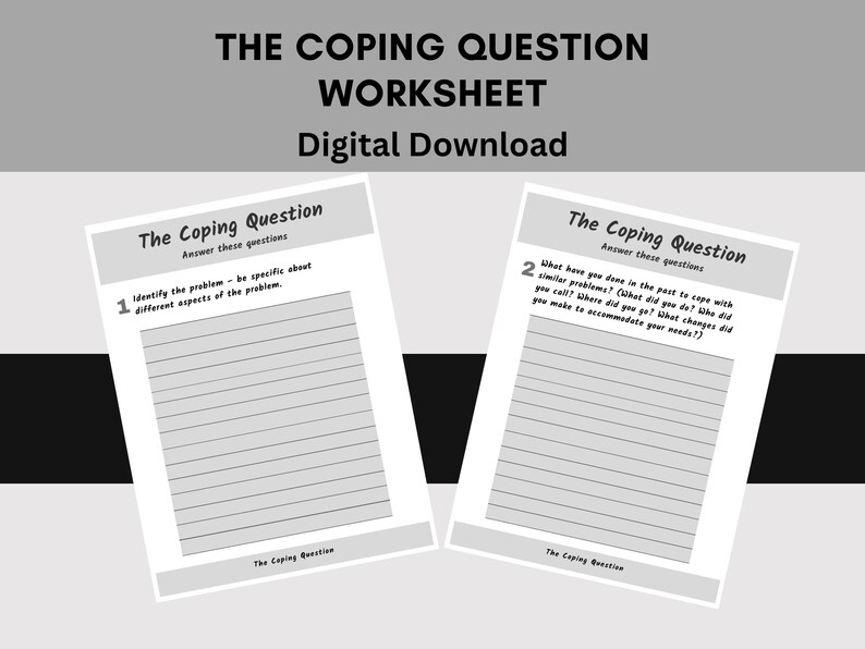 The Coping Question Worksheet, Self Awareness, Personal Growth, Self ...