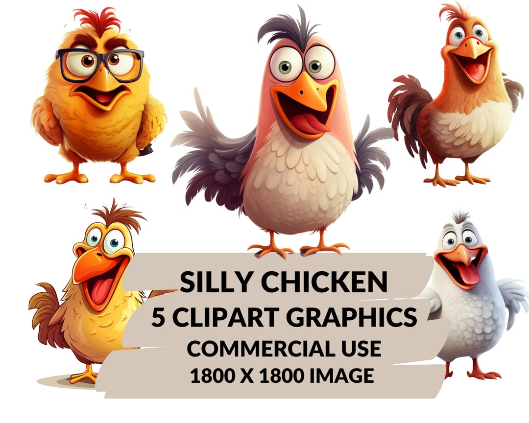 Silly Chicken Clipart Silly Chicken PNG Files Instant Download ...