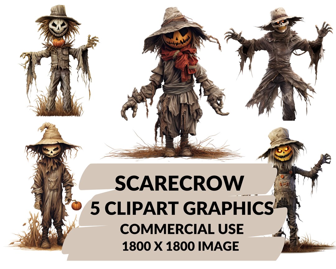 Scarecrow Clipart Scarecrow PNG Files Instant Download - Etsy