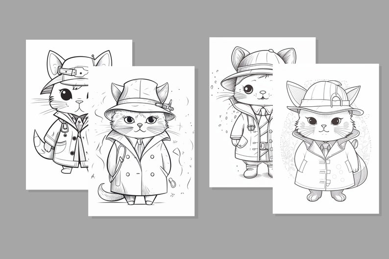 Cat Detective Coloring Pages Coloring Pages Coloring Book Printable ...