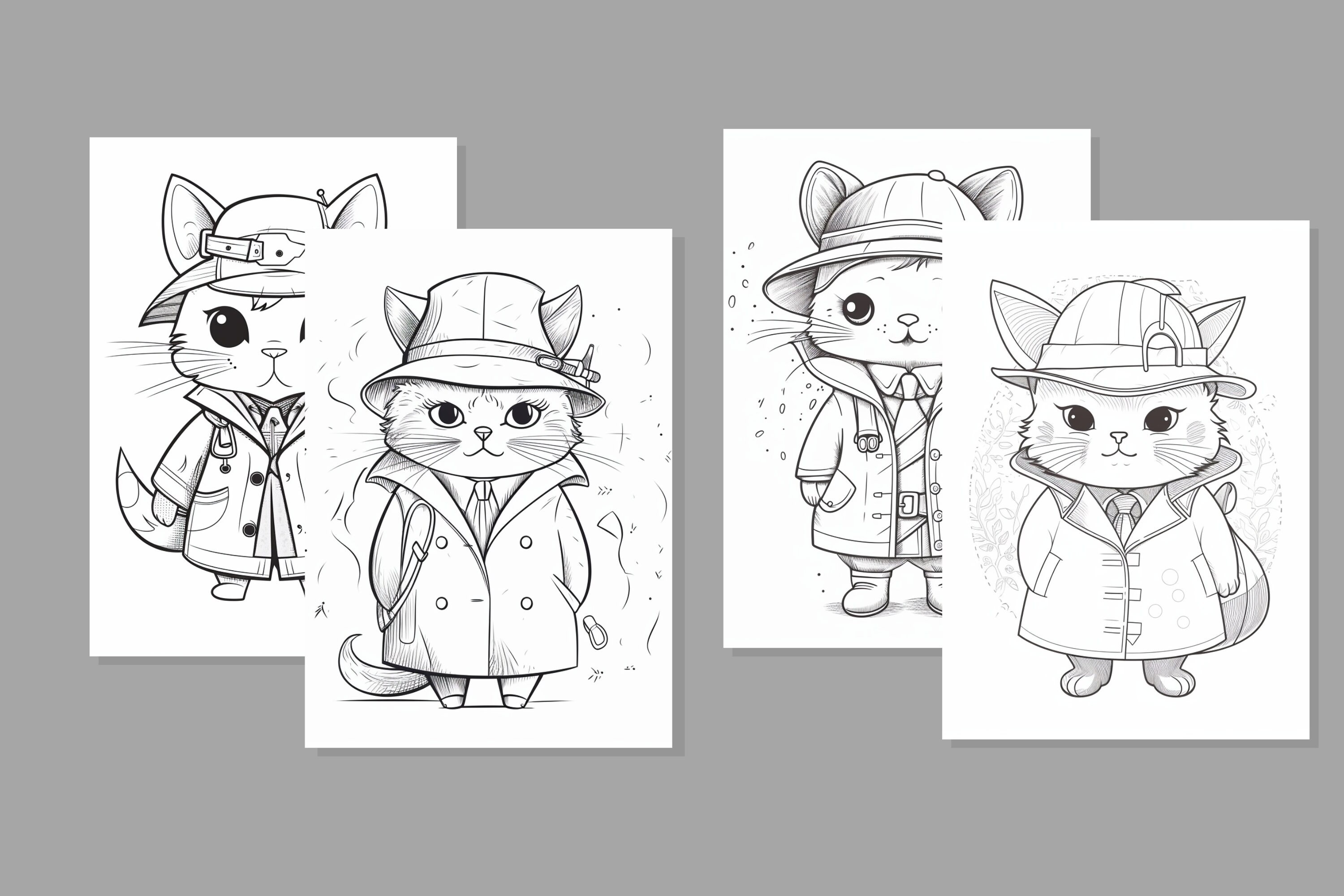 Cat Detective Coloring Pages Coloring Pages Coloring Book Printable ...