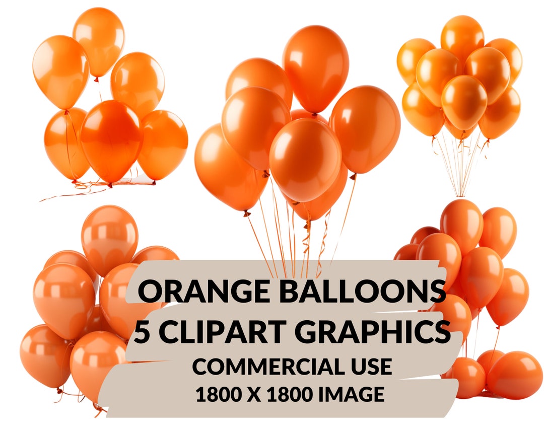 Orange Balloons Clipart Orange Balloons PNG File Orange Balloons ...