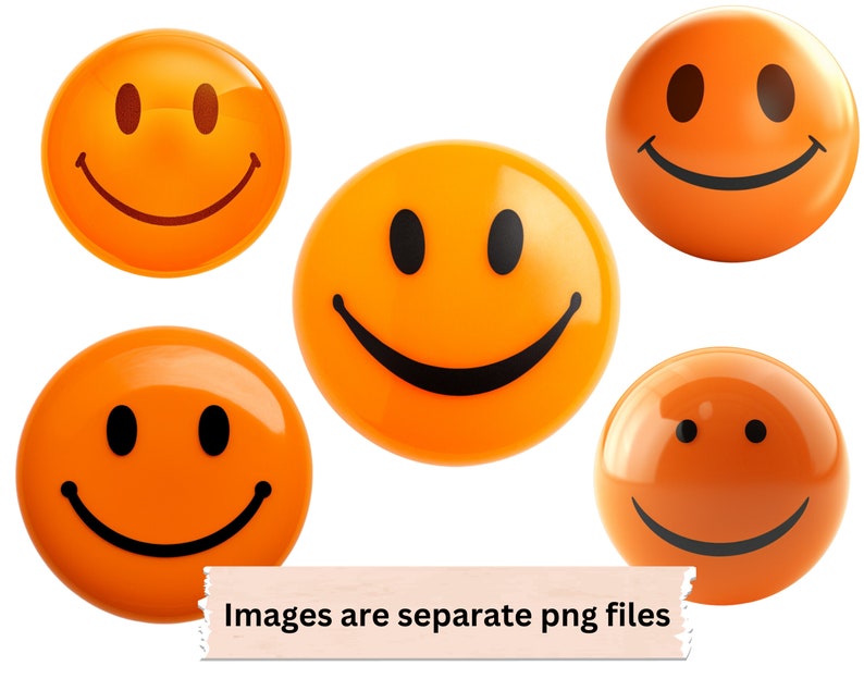 Orange Smiley Face Clipart Orange Face PNG File Instant Download ...